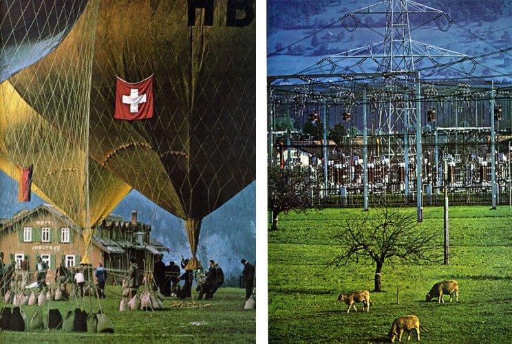 Vintage Swiss postcards from 1964 showing the Swiss Alps