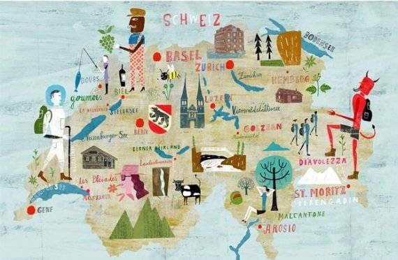 12 Cheerful Maps and Illustrations of Switzerland - Newly Swissed ...