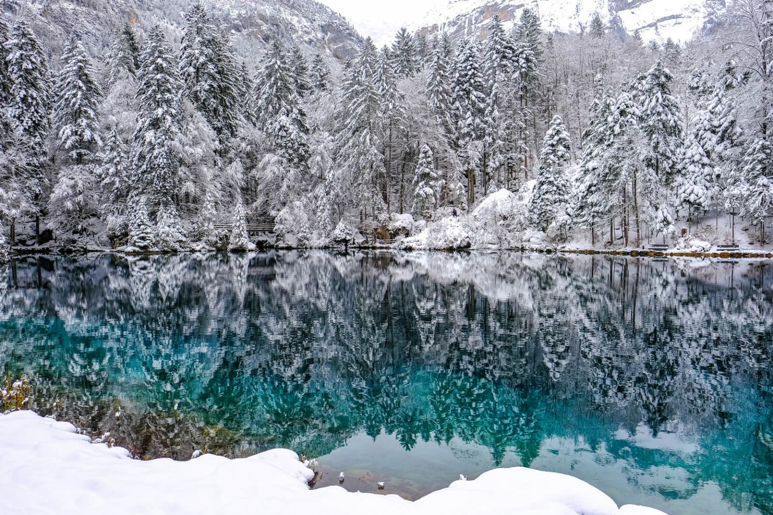 See why Lake Blausee is stunning during all seasons